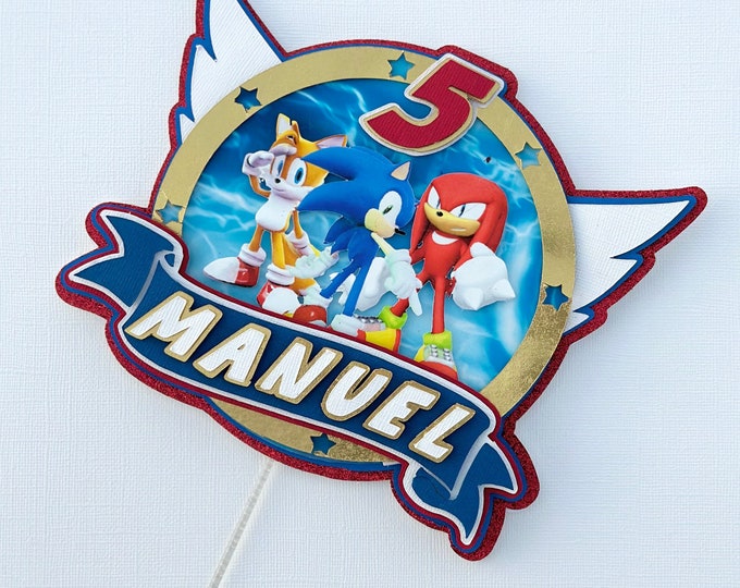 Sonic Cake Topper, Sonic the Hedgehog Cake Topper for Birthday, Sonic ...