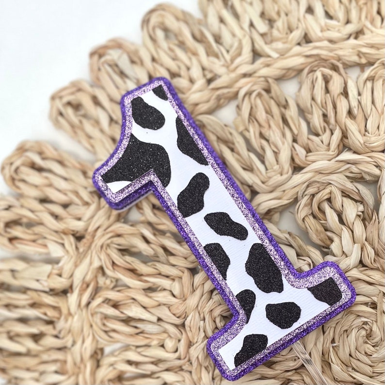 Custom 3d Number One Cow Print Cake Topper for Birthday Color - Etsy
