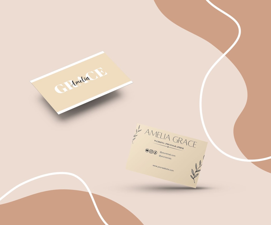 Simple Custom Business Card Template - Etsy