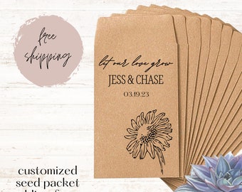Sunflower Seed Packets Wedding Favors - Etsy