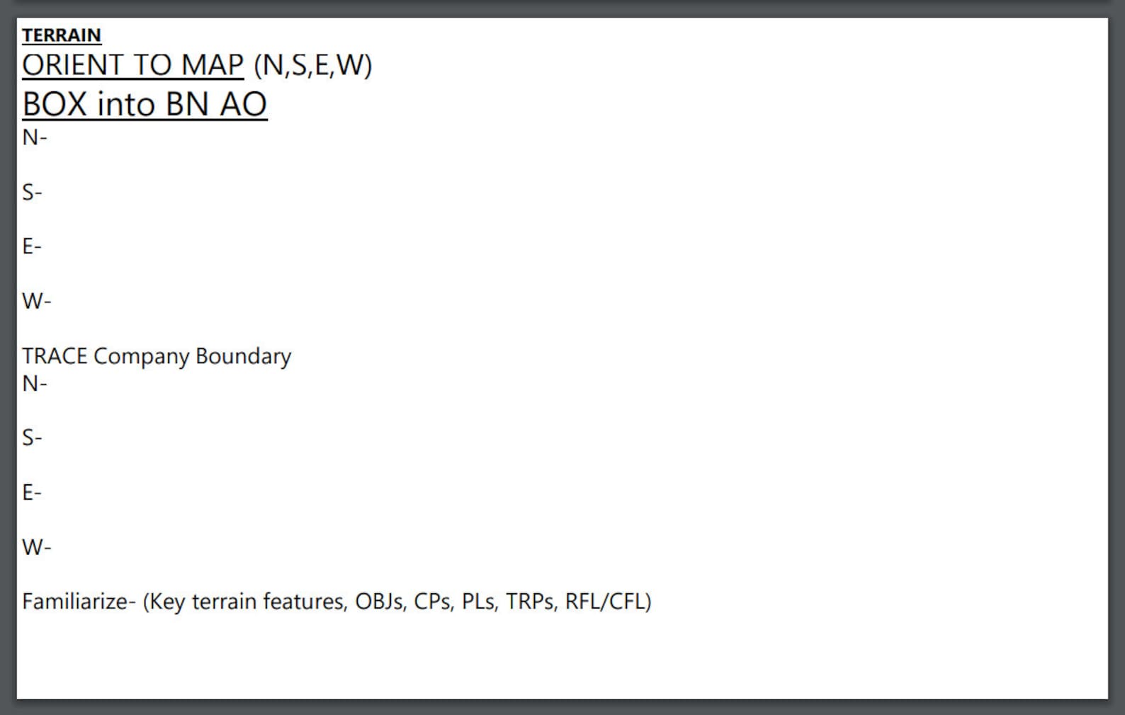 OPORD Shell, OPORD, Operations Order, OPORD Army, Rotc Opord Shell - Etsy