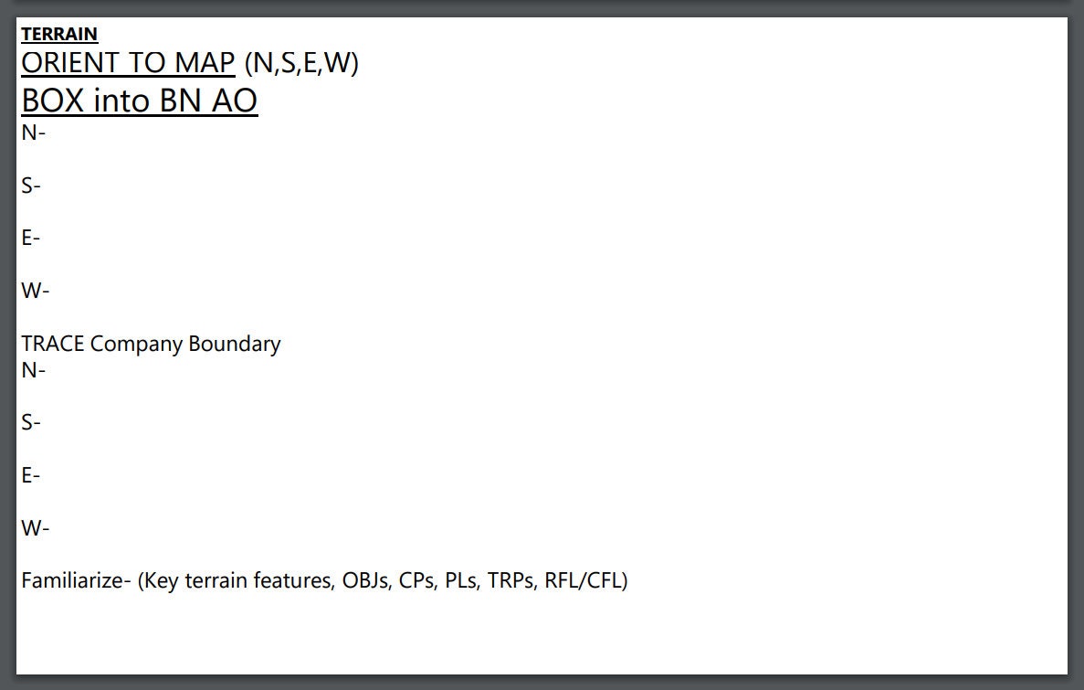 OPORD Shell, OPORD, Operations Order, OPORD Army, Rotc Opord Shell - Etsy