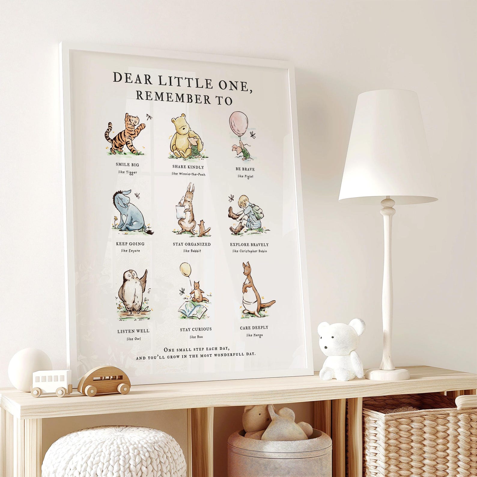 Dear Little One, Winnie the Pooh Nursery Wall Art, Vintage Pooh Baby ...