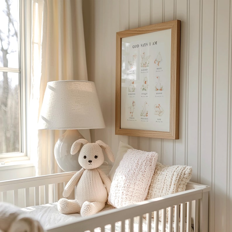 God Says I Am, Silly Goose Poster, Affirmation Wall Art for Kids, Bible ...