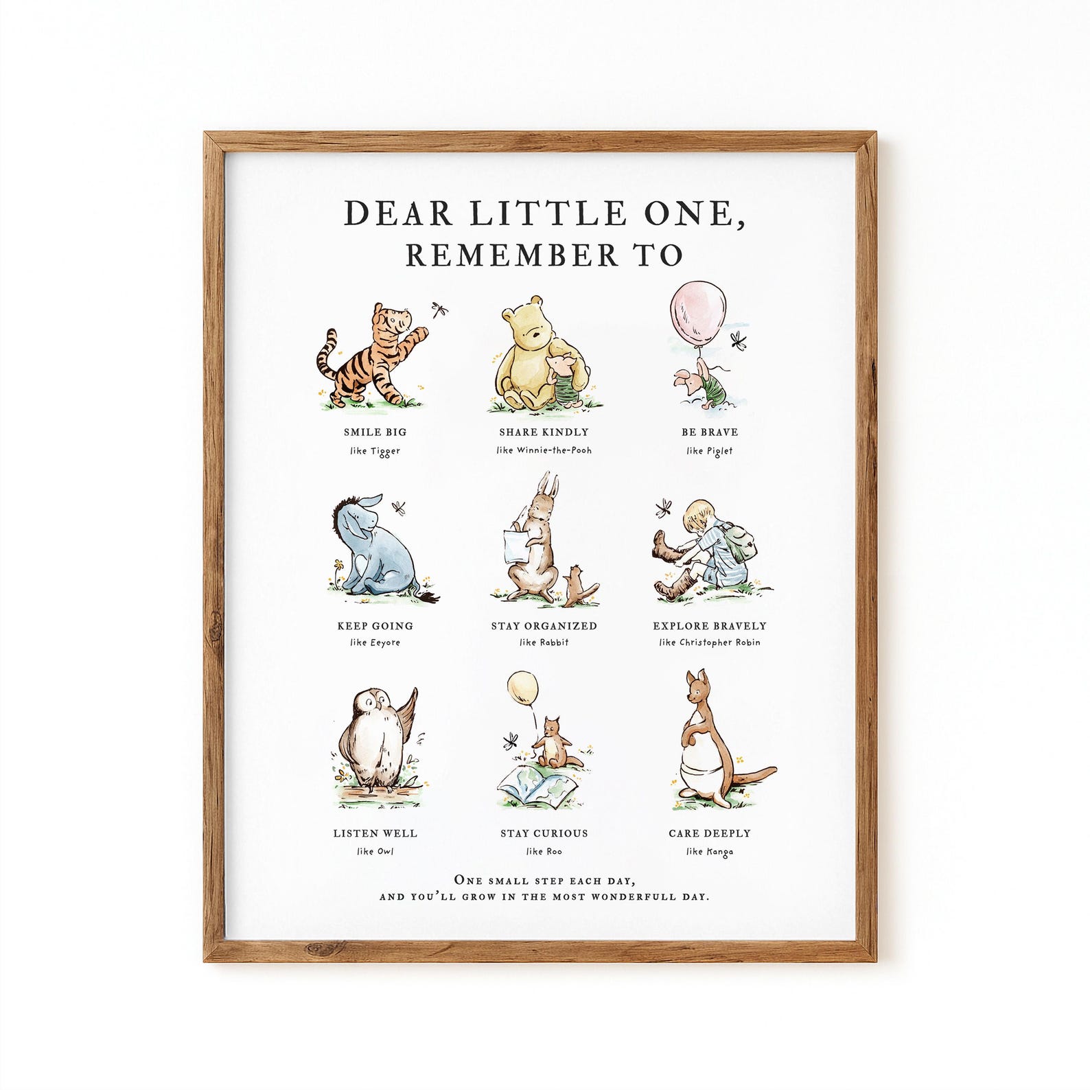 Dear Little One, Winnie the Pooh Nursery Wall Art, Vintage Pooh Baby ...
