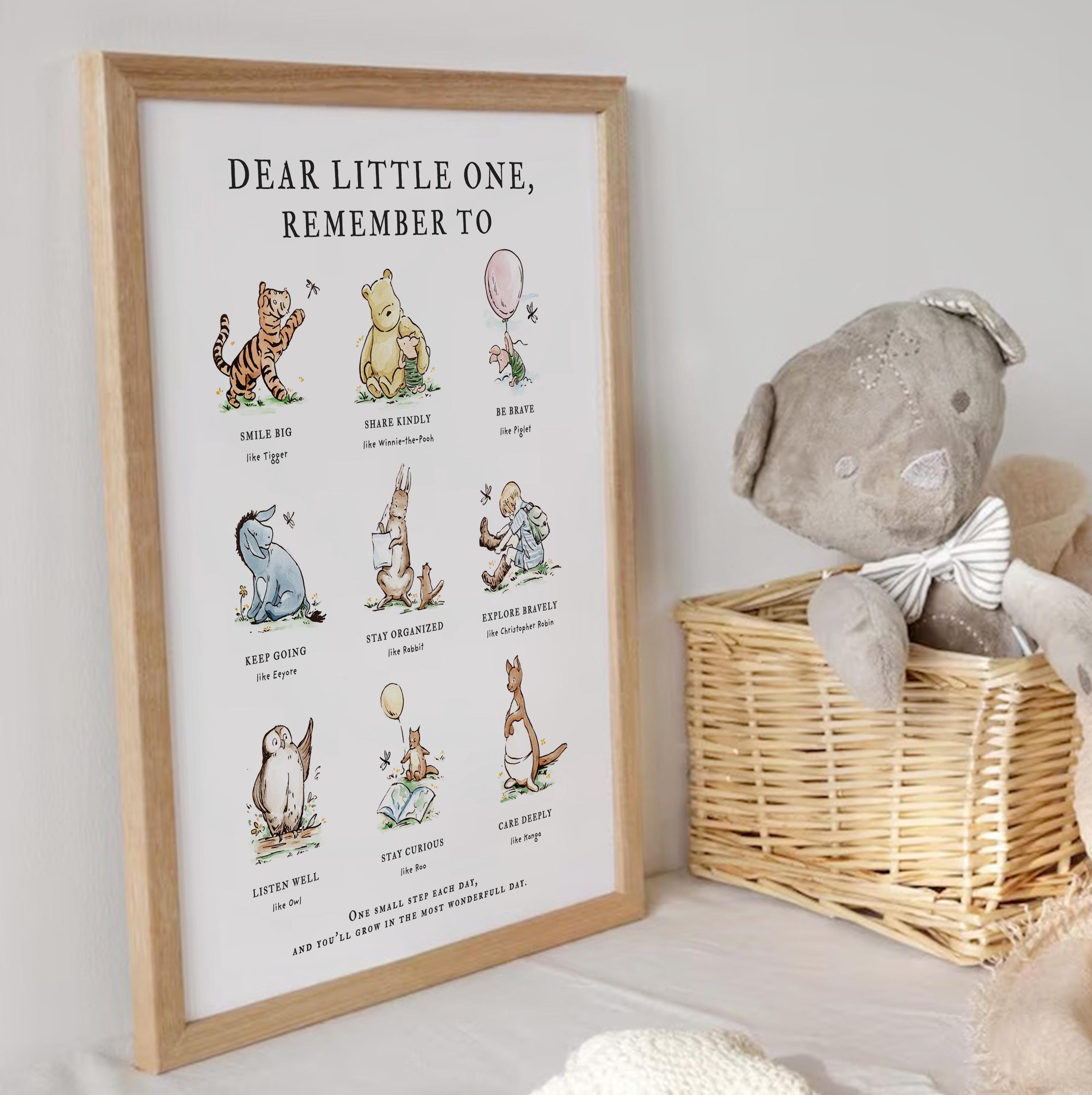 Dear Little One, Winnie the Pooh Nursery Wall Art, Vintage Pooh Baby ...
