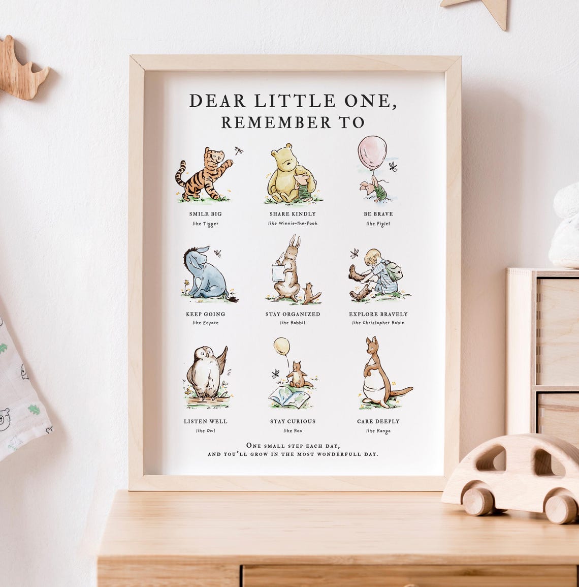 Dear Little One, Winnie the Pooh Nursery Wall Art, Vintage Pooh Baby ...