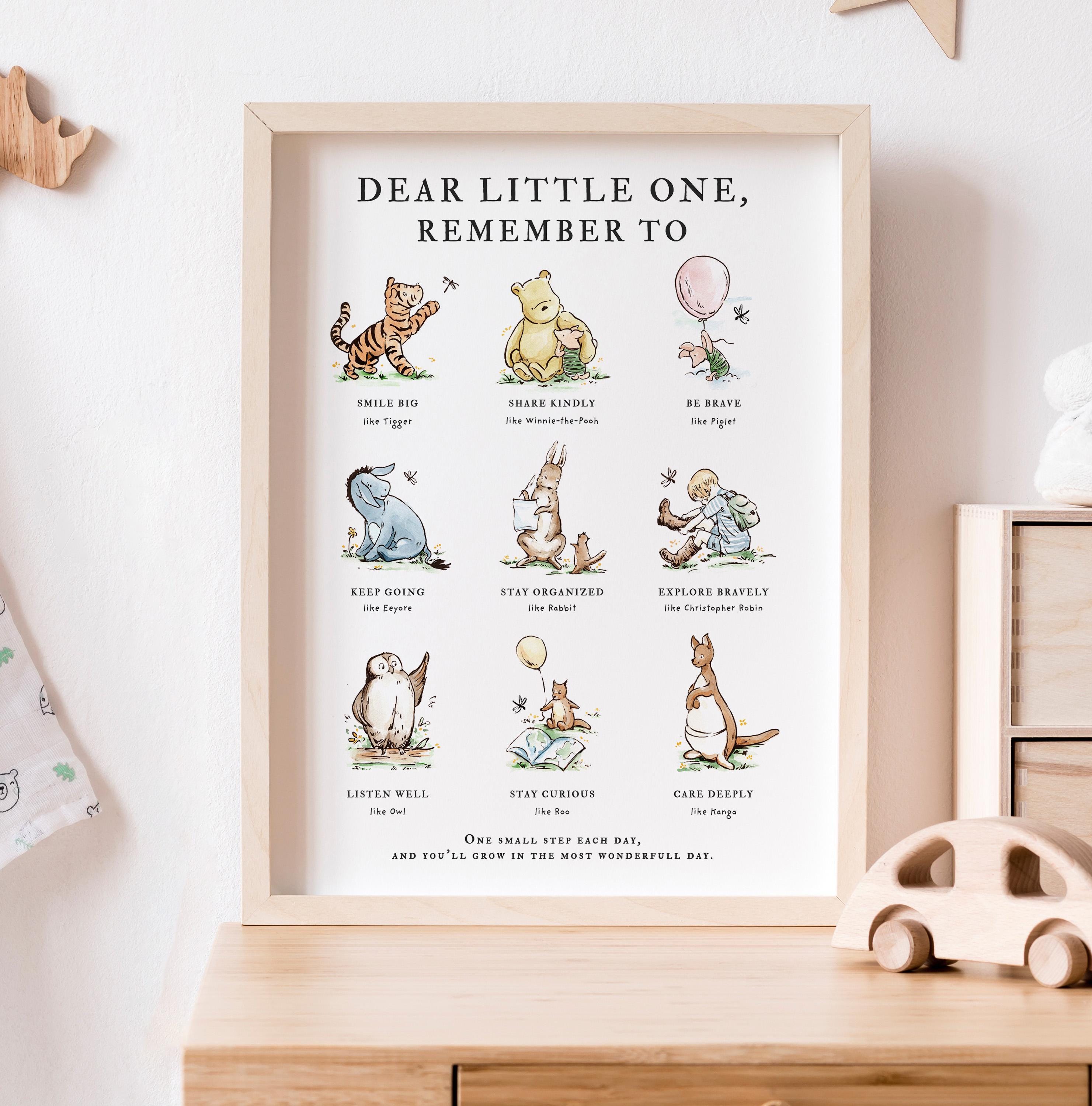 Dear Little One, Winnie the Pooh Nursery Wall Art, Vintage Pooh Baby ...