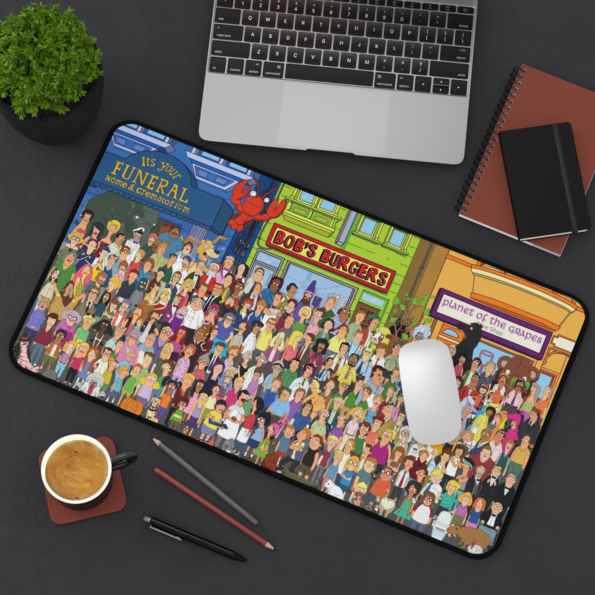 Bobs Burgers Desk Mat With All Characters, Bobs Burgers Mouse Pad, Work ...