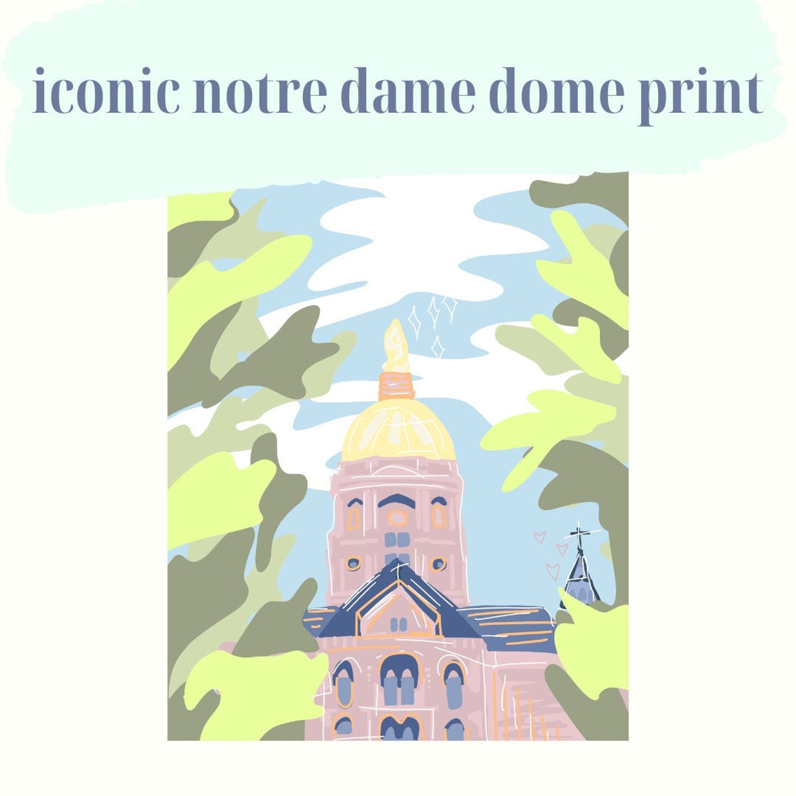 Notre Dame Dome Print - Etsy
