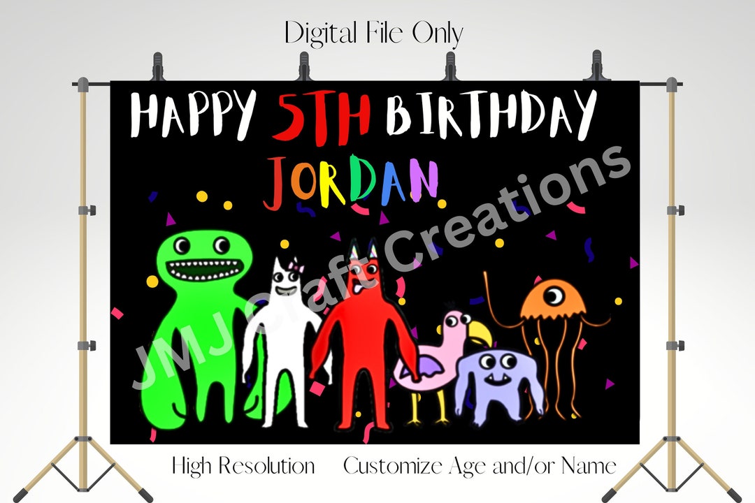 BAN BAN Birthday Banner, Rainbow Friends SVG - Etsy