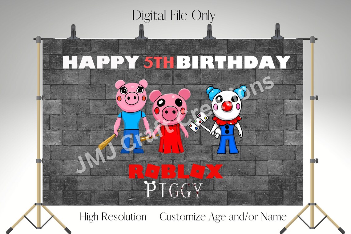 Roblox Piggy SVG, Roblox Piggy Welcome Banner, Roblox Piggy Birthday - Etsy