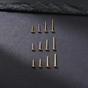 14K Gold Plated Push Pin Flat Back, Titanium Threadless Push Pin, 16G ...