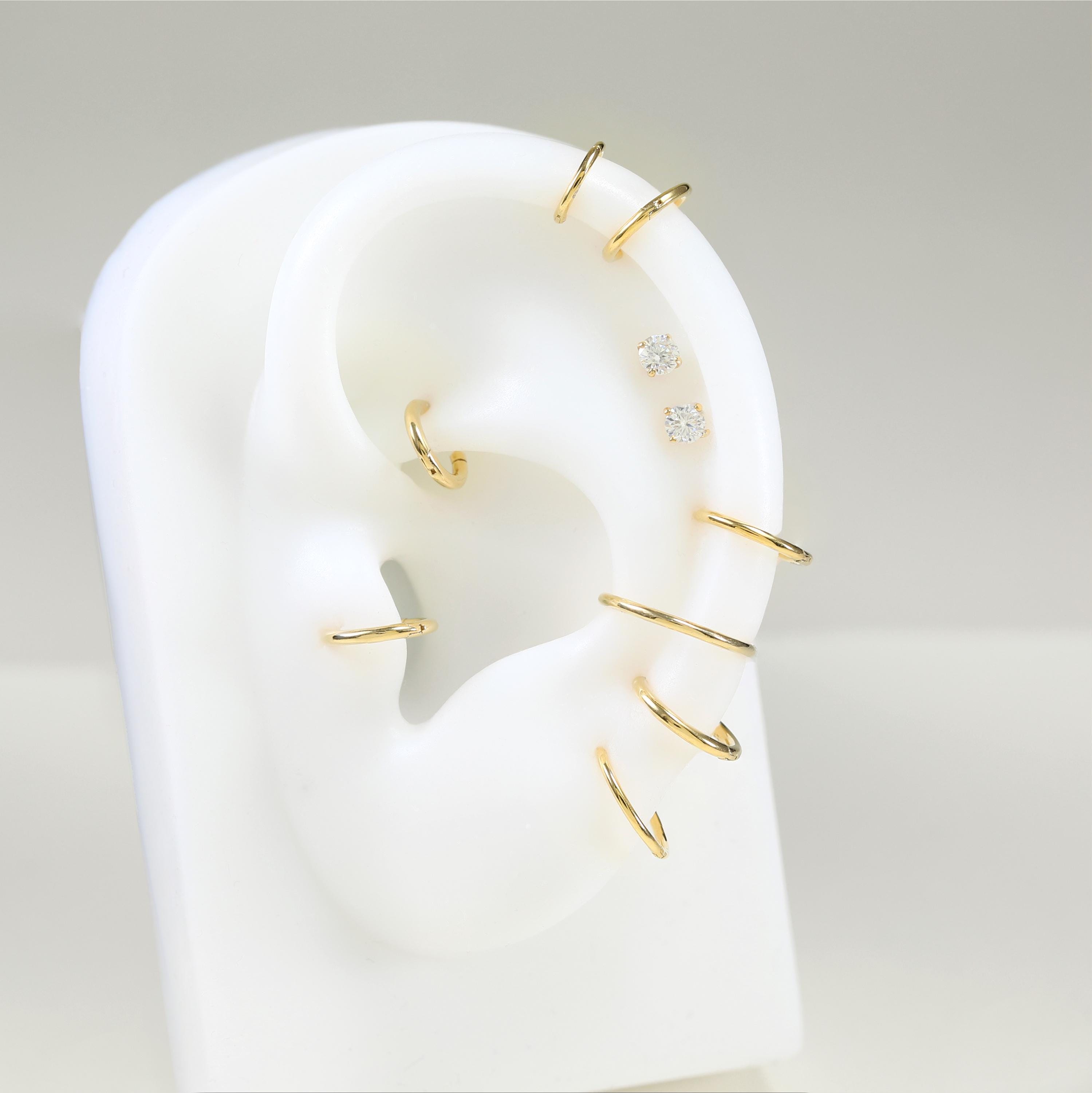 14K Gold Plated Huggie Hoop, Sterling Silver Hoop Earring, Silver ...