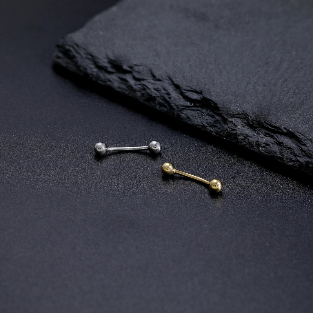 14K Gold Plated External Threaded Rook Piercing Ring, 925 Sterling ...