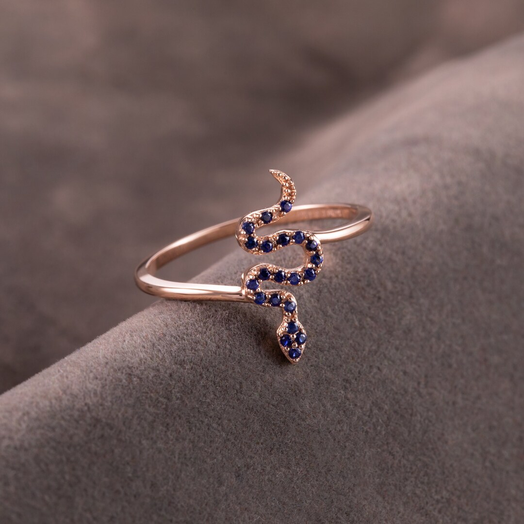 14k Solid Gold Snake Ring, Gold Serpent Ring, Handmade Ring , Snake ...