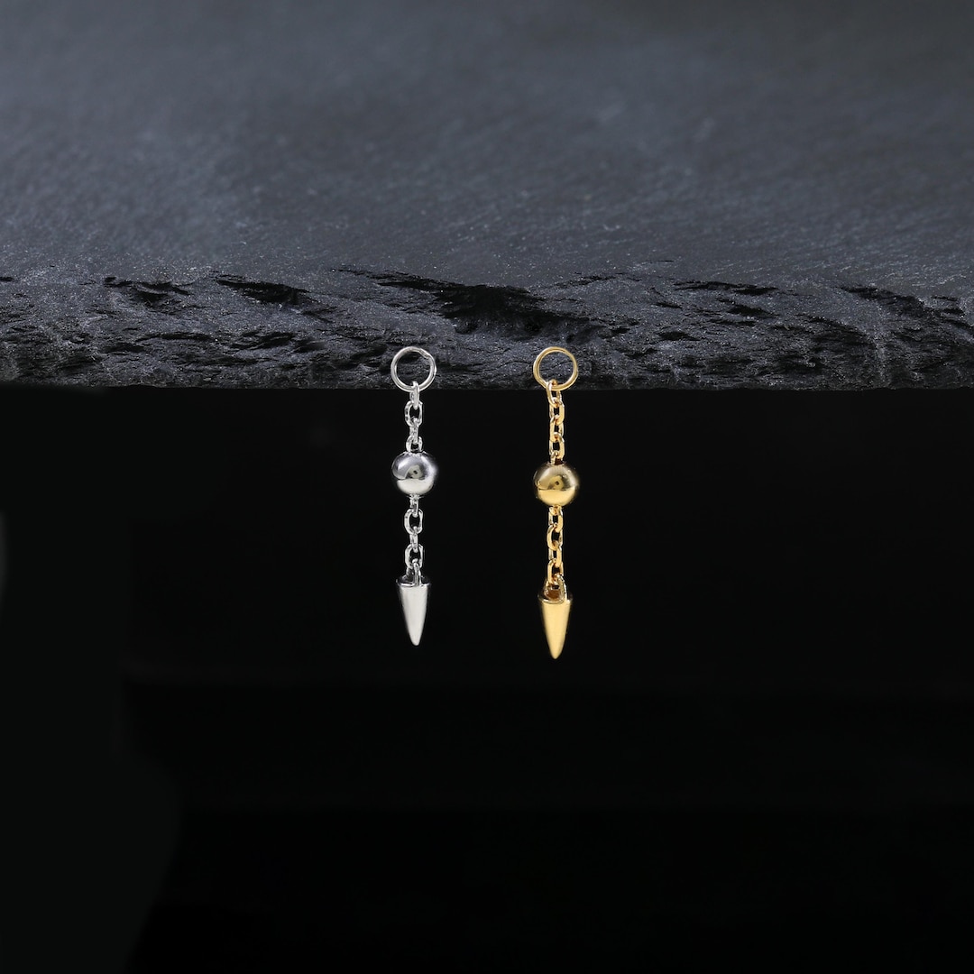 14K Gold Plated Dangle Dainty Arrow Charm Earring, 925 Sterling Silver ...