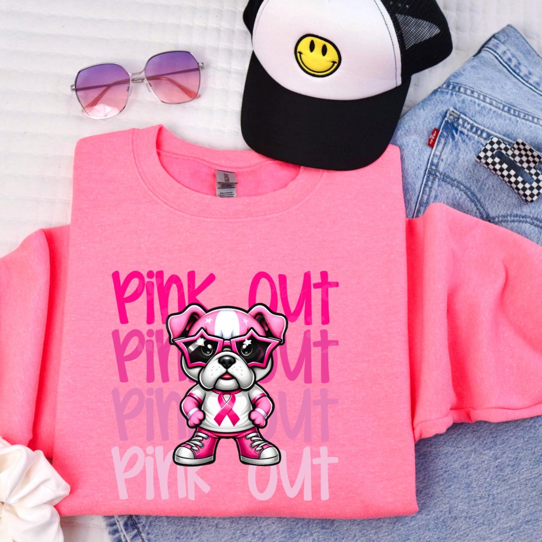 Pink Out Bulldogs Mascot School Spirit Sweatshirt Youth Adult - Etsy