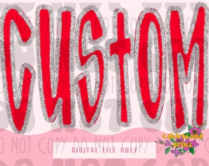 Custom Word PNG – Digital File | Choose Word & Outline Color ...