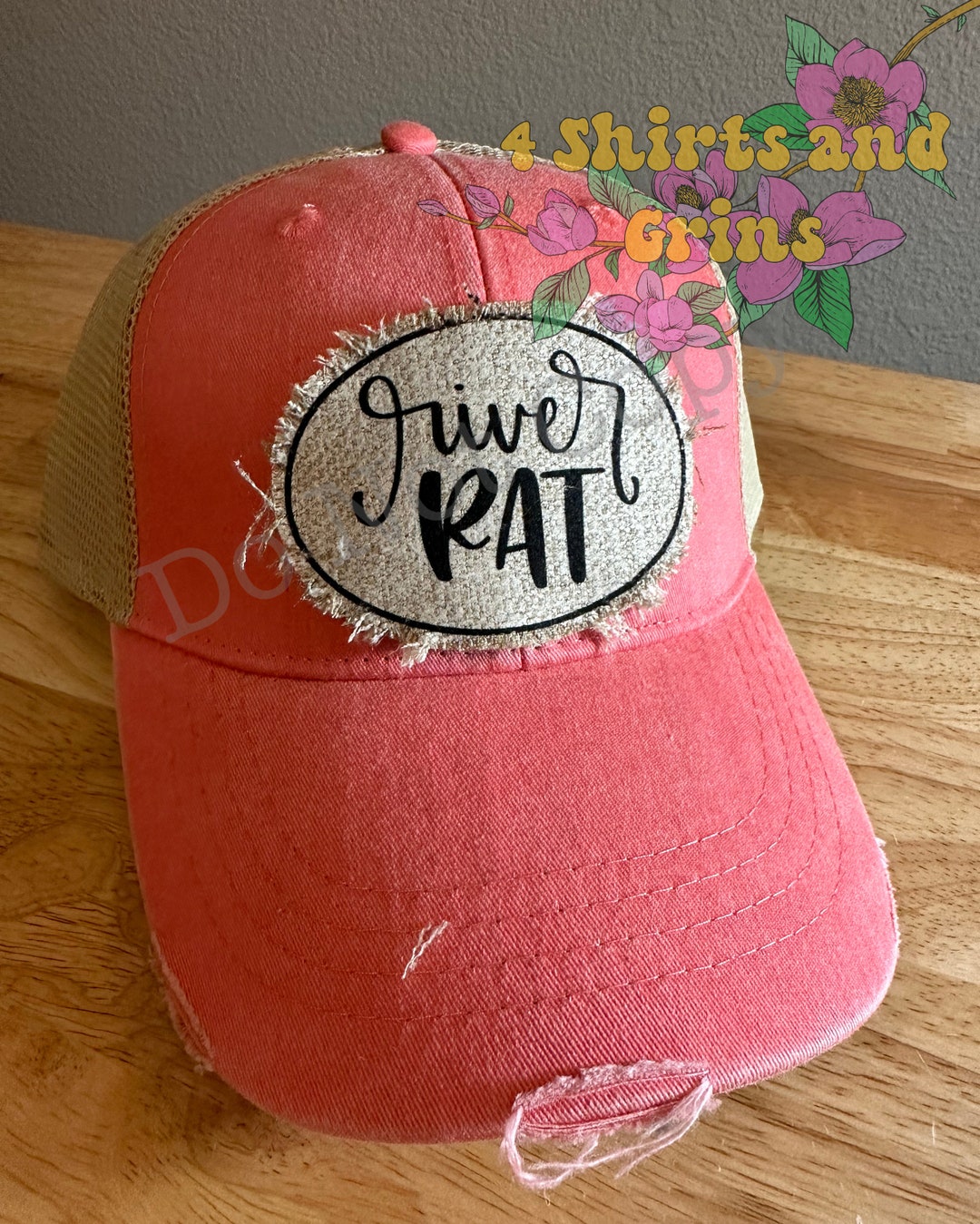 River Rat Trucker Hat | Distressed Hat | Patch Hat | Ball Cap | Leopard ...