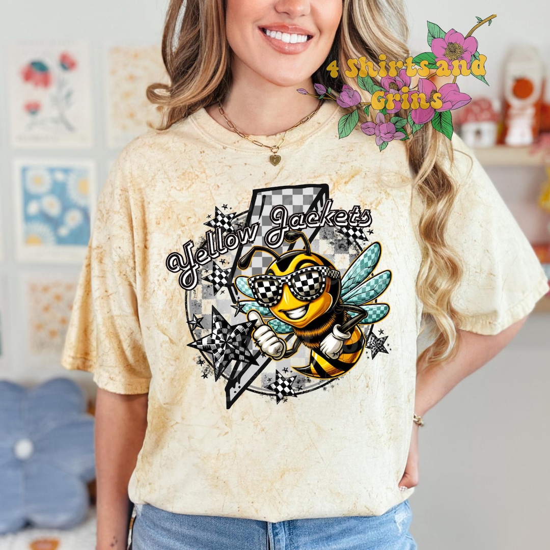 Cute Mascot Yellow Jackets School Spirit T-shirt Comfort Colors Youth ...