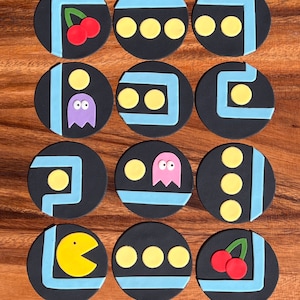 Pac-man Fondant Cupcake Toppers - Etsy
