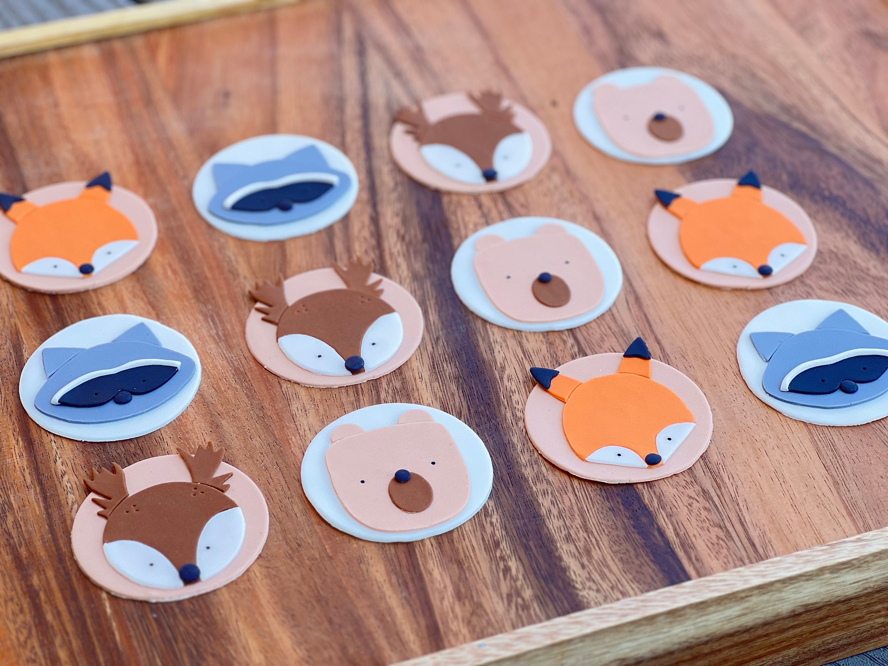 Forest Animals Fondant Cupcake Toppers - Etsy