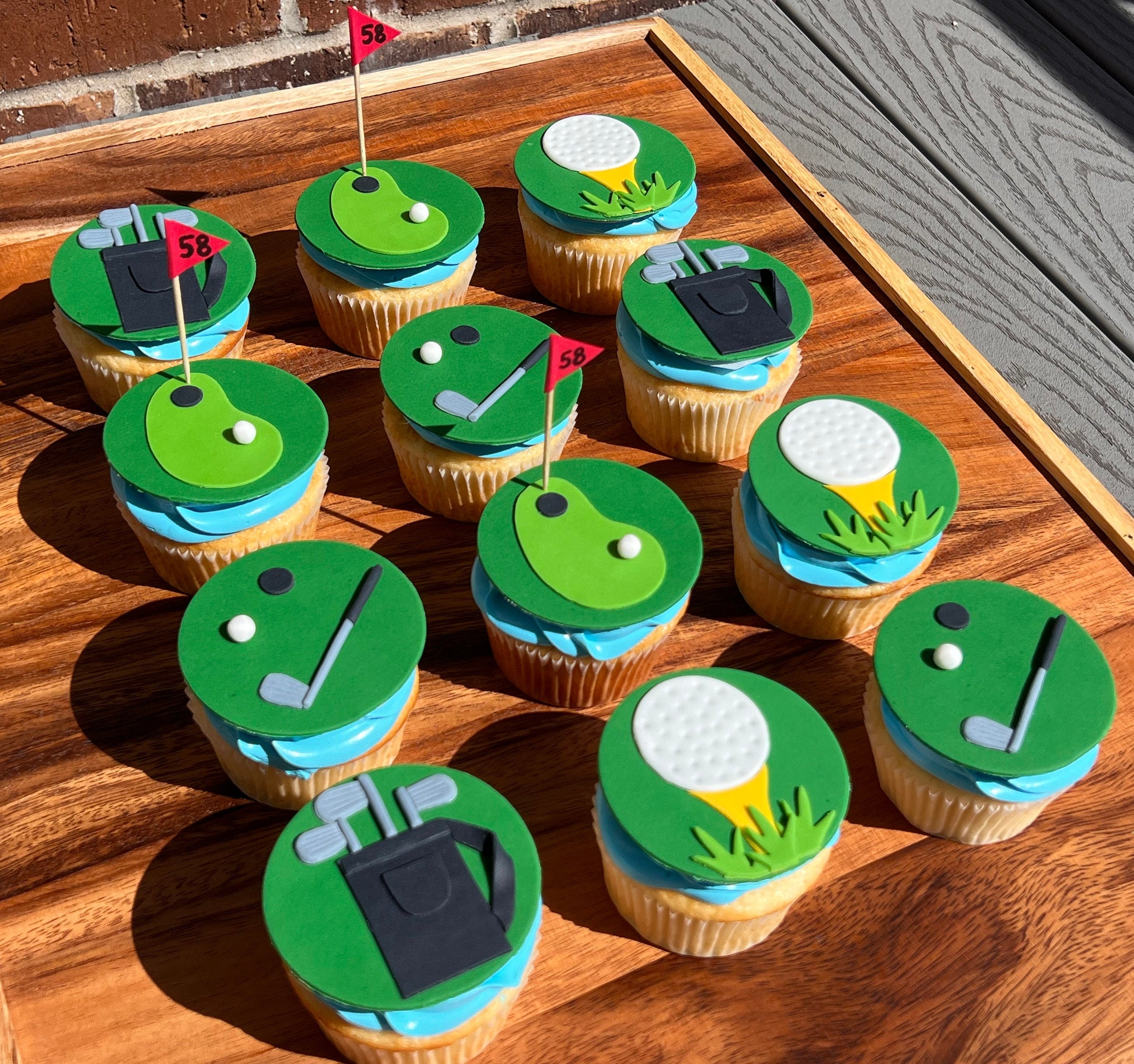 Golf-themed Fondant Cupcake Toppers - Etsy