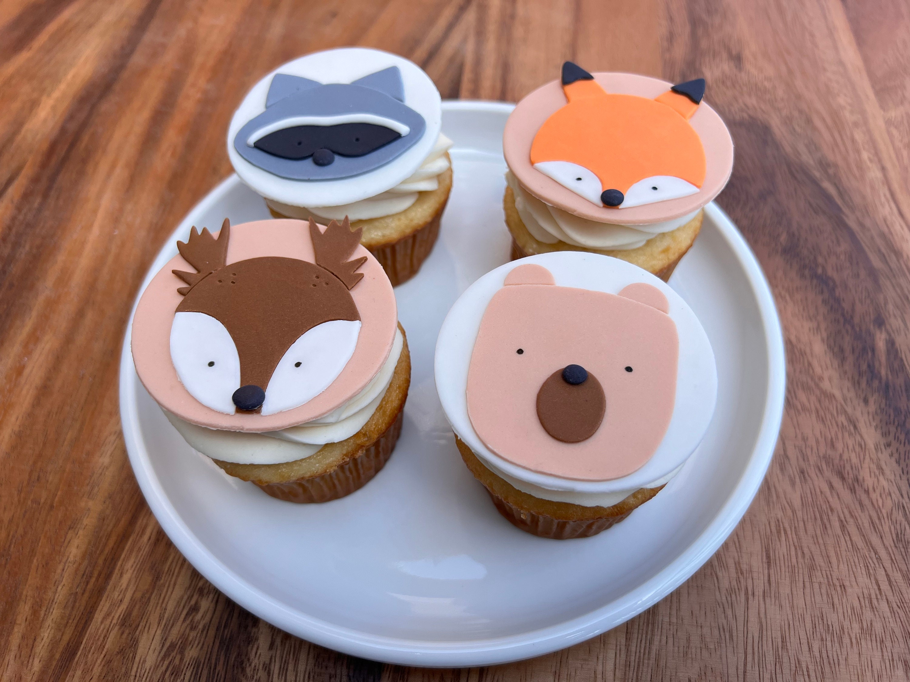 Forest Animals Fondant Cupcake Toppers - Etsy