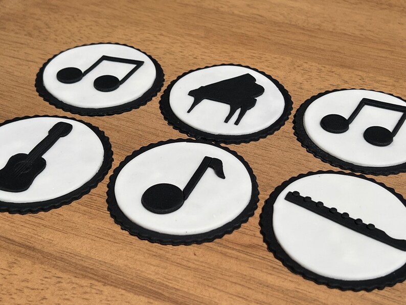 Music Note Fondant Cupcake Toppers - Etsy