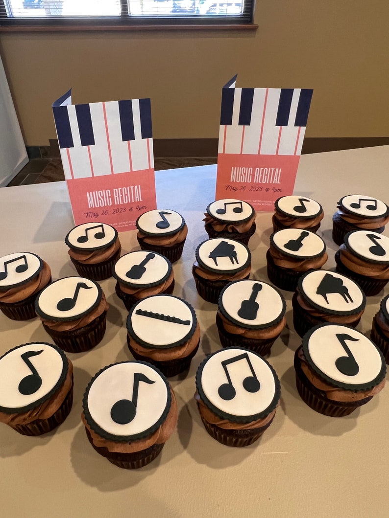 Music Note Fondant Cupcake Toppers - Etsy
