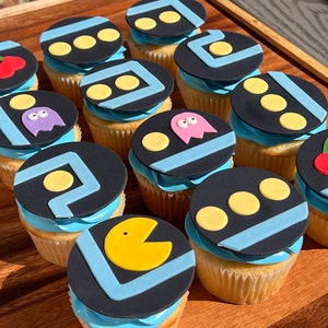 Pac-man Fondant Cupcake Toppers - Etsy