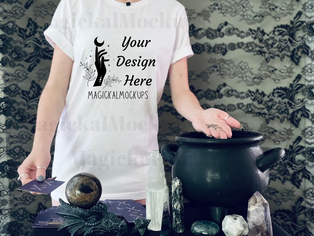 Oversized White Tee Model Gildan 64000, Halloween Mockup, Fall Mockup ...