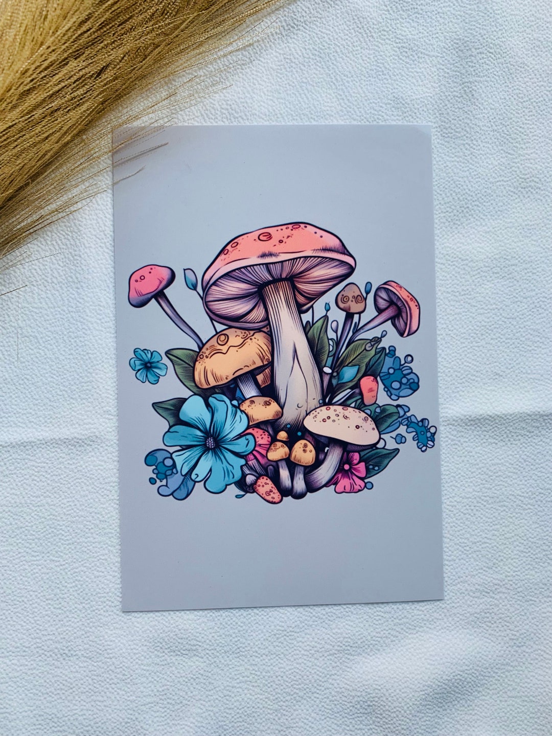 Boho Mushroom Print, Photo Picture Paper, Magic Mushrooms Print, Boho ...