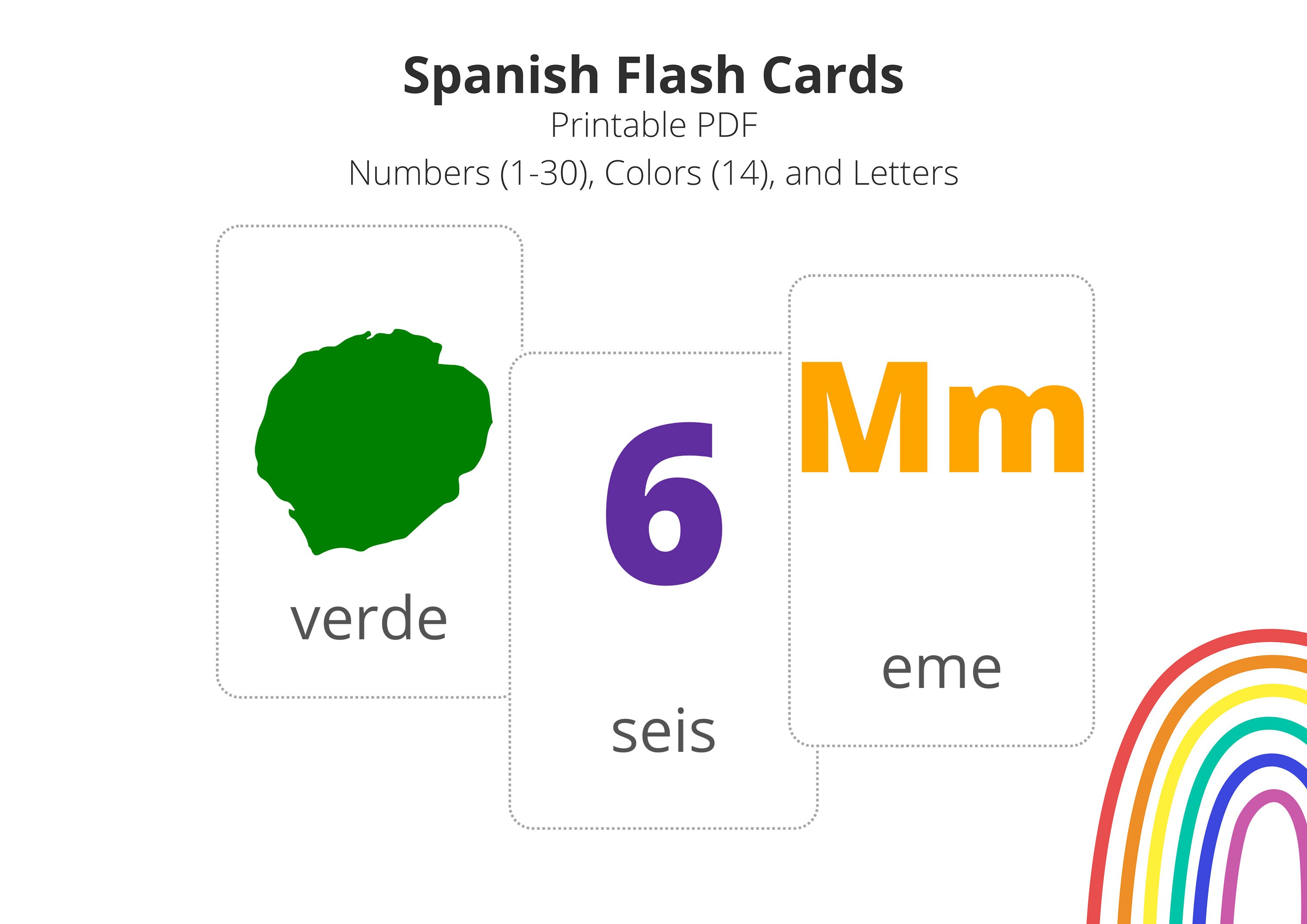 Spanish Toddler Flash Cards | Colors Flash Card | Montessori Flashcards ...