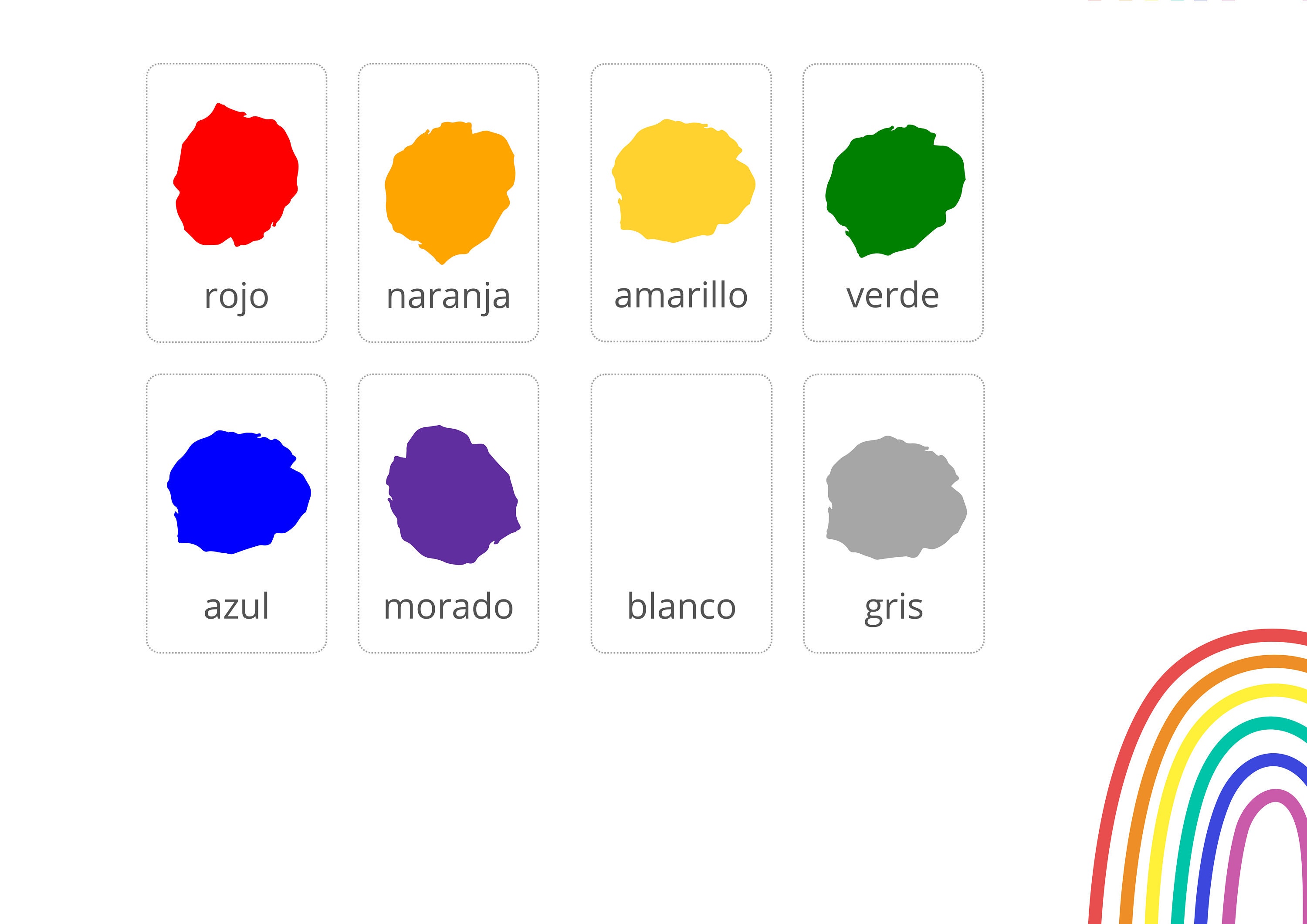Spanish Toddler Flash Cards | Colors Flash Card | Montessori Flashcards ...