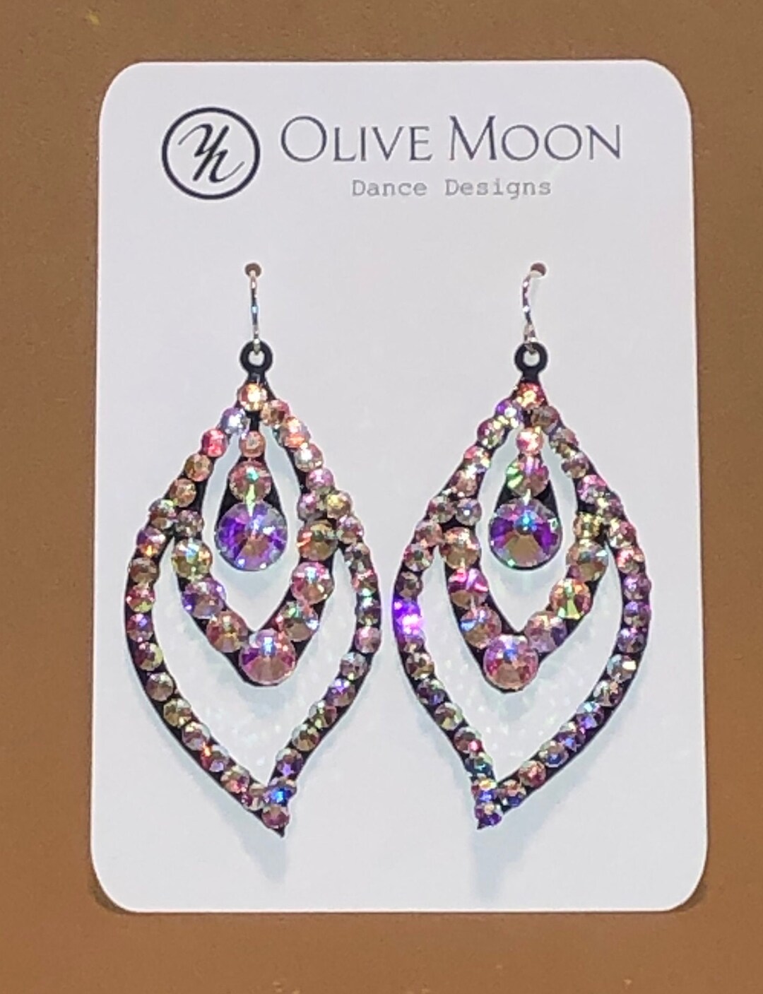 Ballroom Dance Earrings Competition Leaf Lightweight Dangle Crystal AB ...