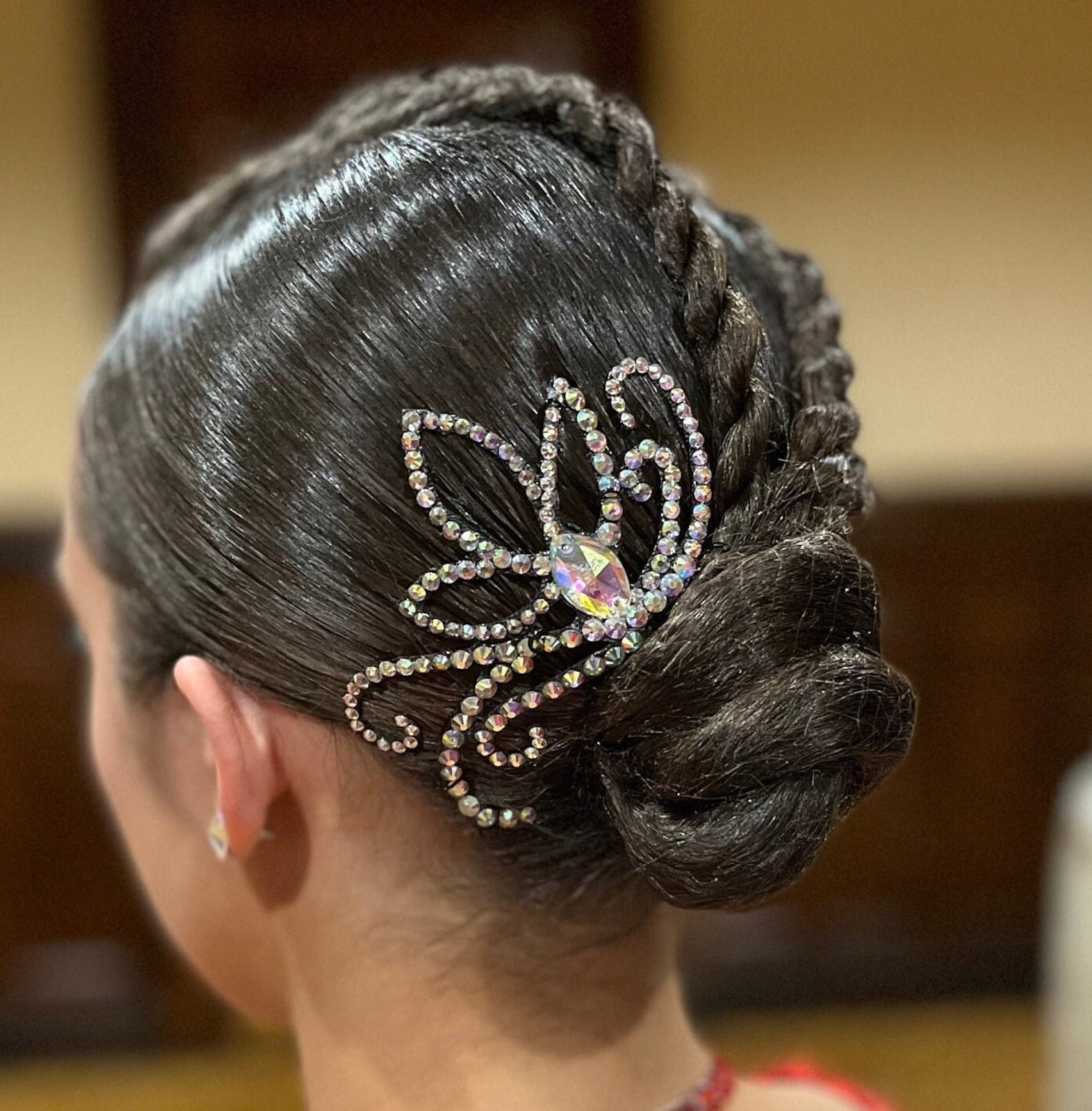 Hairpiece for Ballroom Dance Competition Pretty Lotus Crystal AB ...