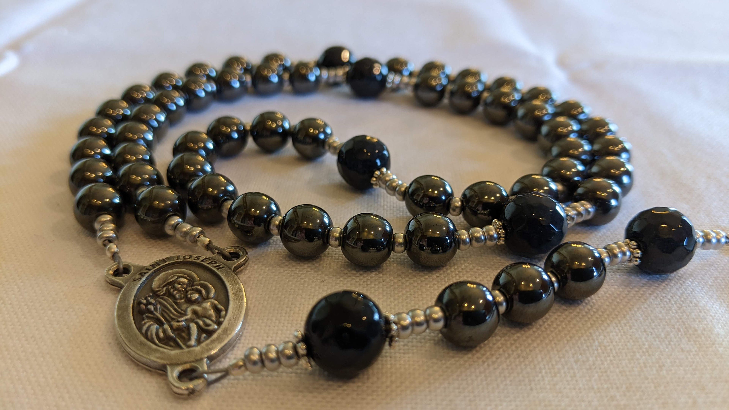 Men's Catholic Rosaries, Wedding Gift, St. Joseph, Heirloom, Gemstone ...