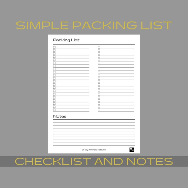 Packing List - Etsy