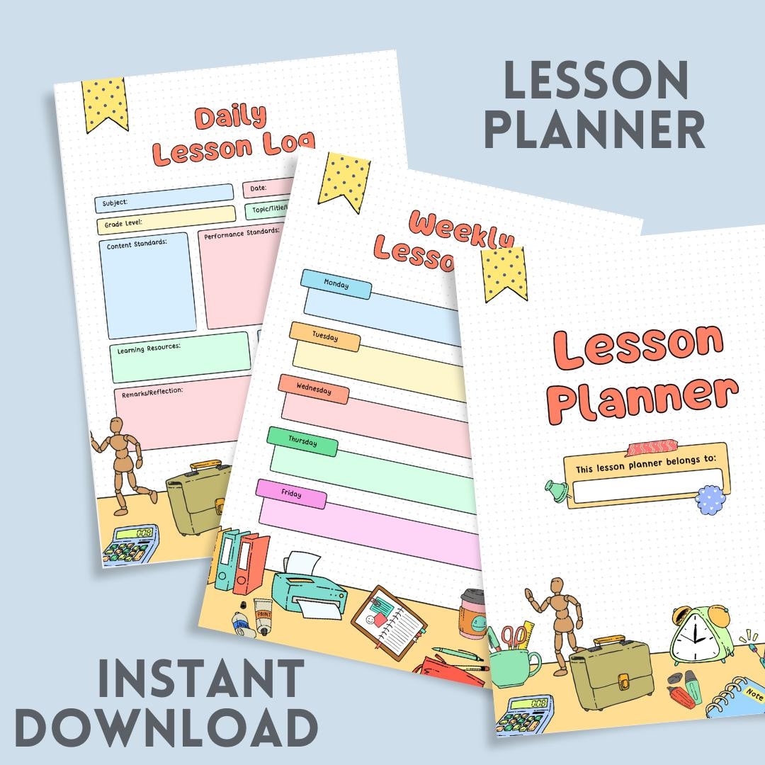 Weekly Lesson Planner for Teachers | Printable Instant Download ...