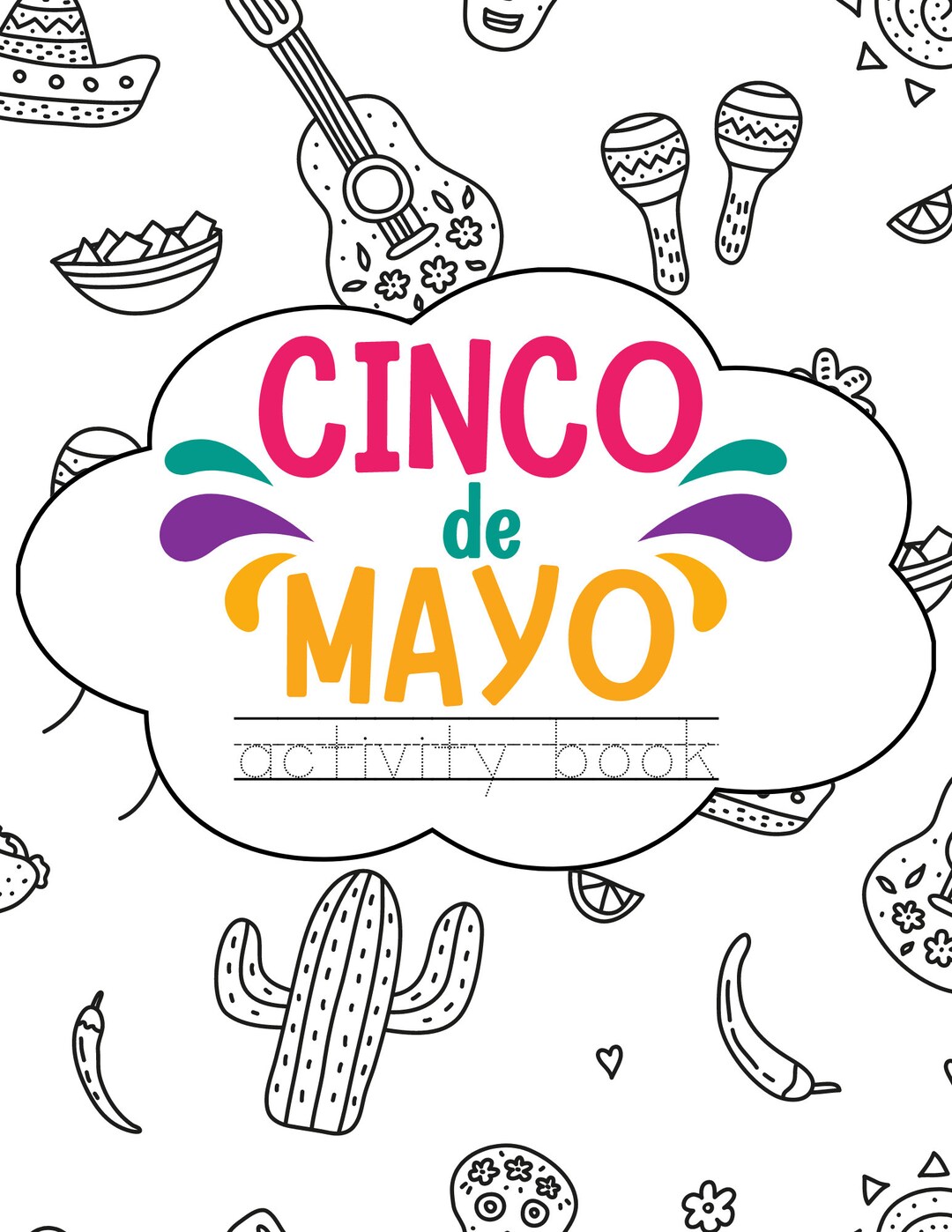 Cinco De Mayo Workbook for Kids, Coloring Book for Kids, Mexican ...