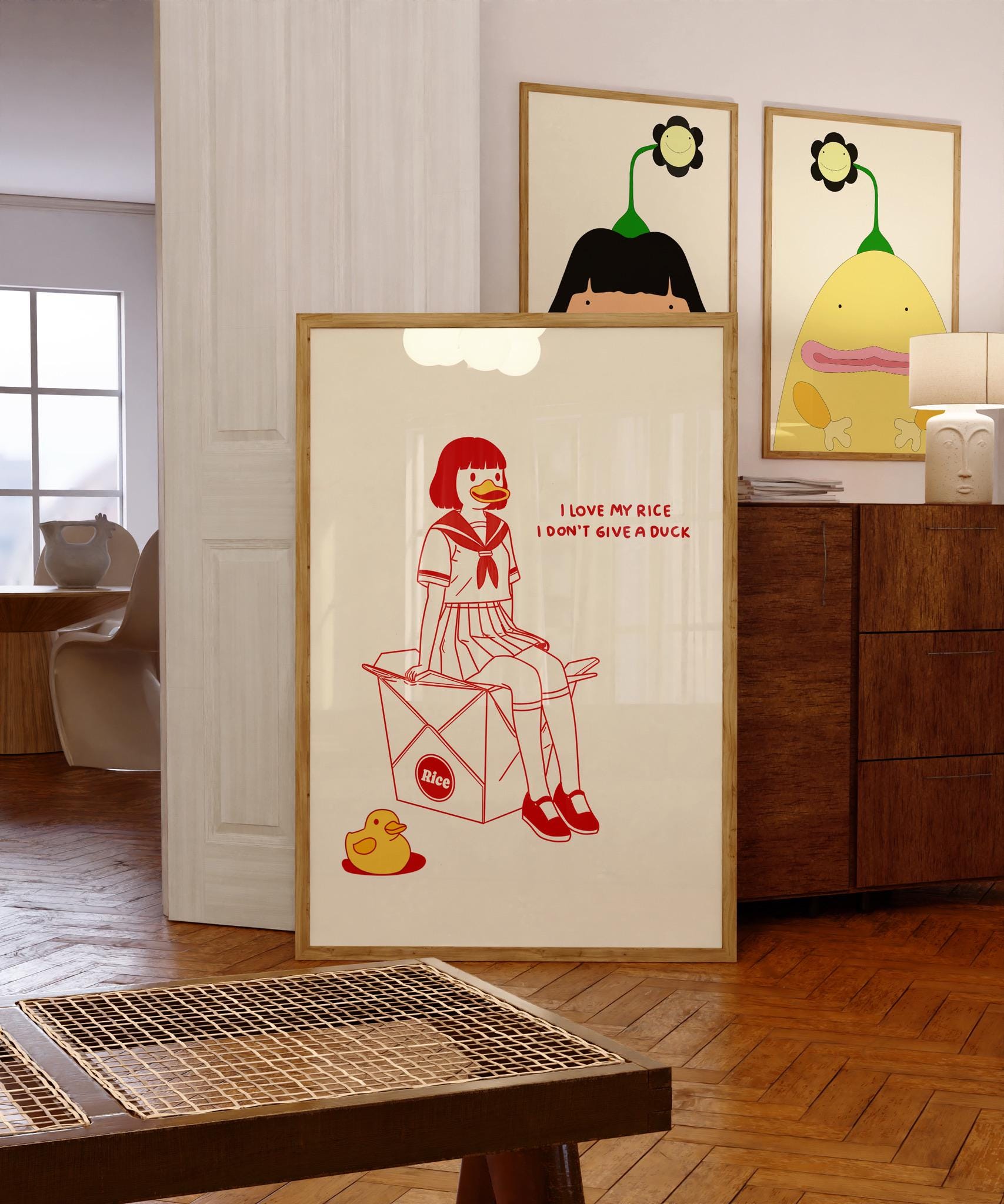 Duck Mood Board” Showcasing Different Duck-like Personas in a Fresh ...
