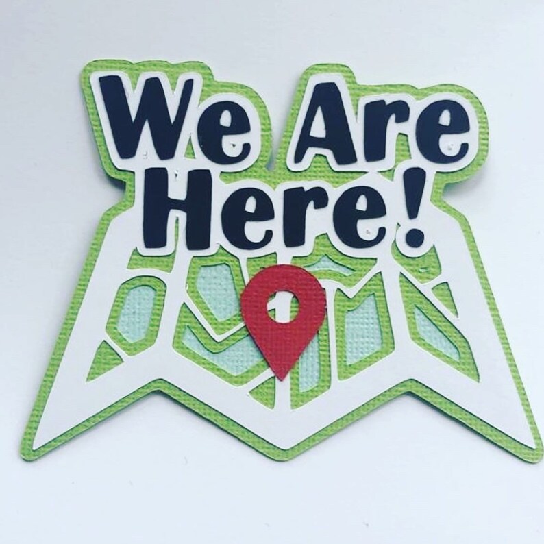We Are Here Map SVG: Scrapbook Title Cutting File (digital Download) - Etsy