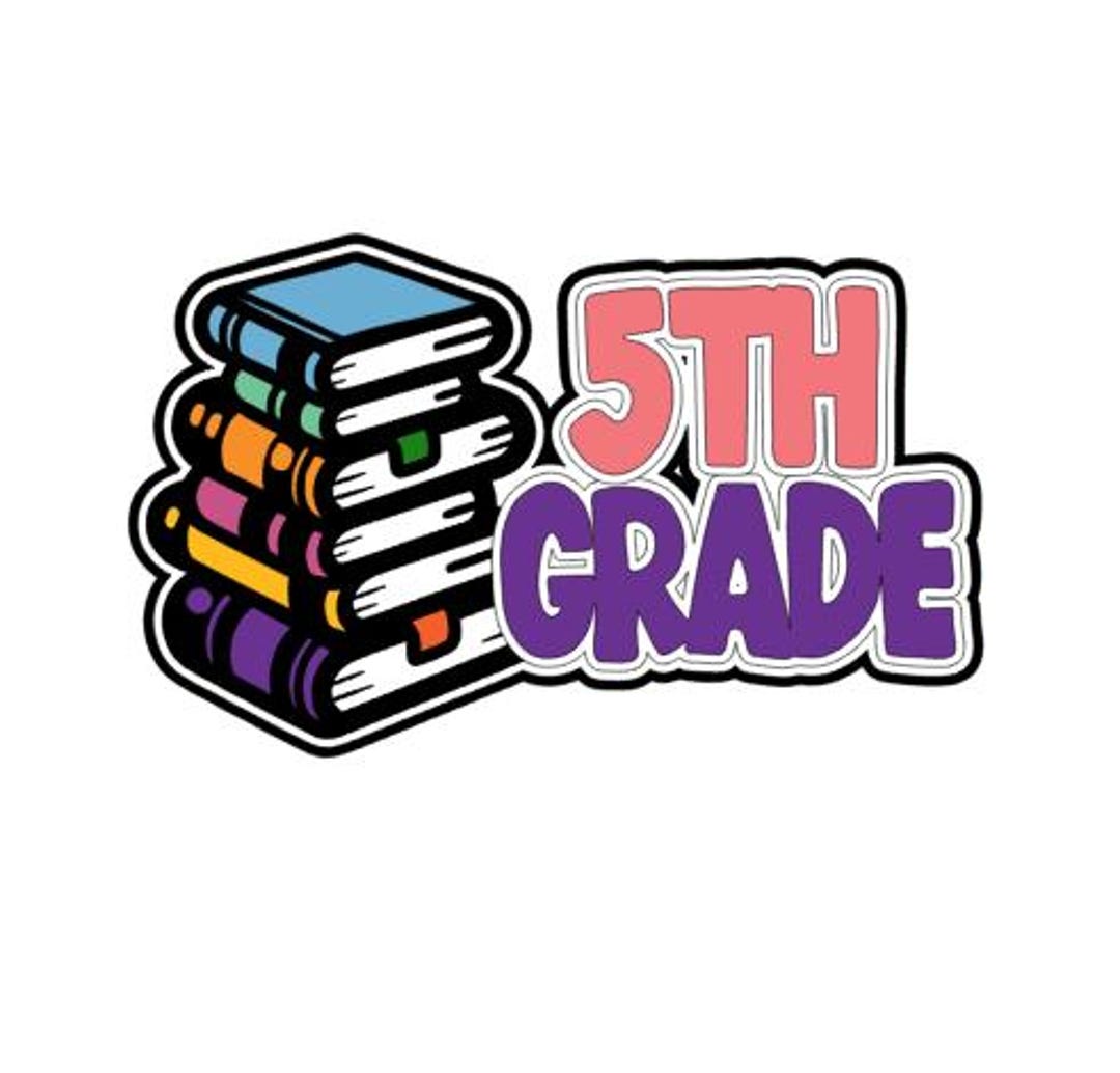 Grade 5, 5th Grade .svg .png Scrapbook Title Digital Download Cutting ...