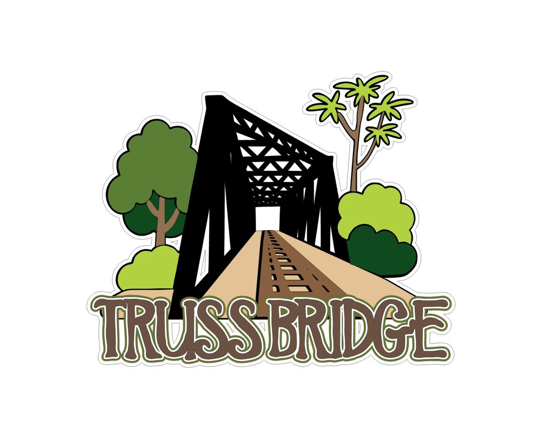 Truss Bridge Png and Svg Scrapbook Title Digital Download Cutting File ...