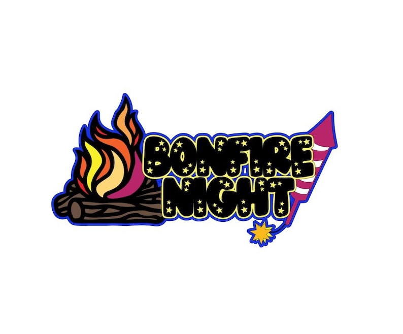 Bonfire Night Fireworks .svg .png Scrapbook Title Digital Download ...