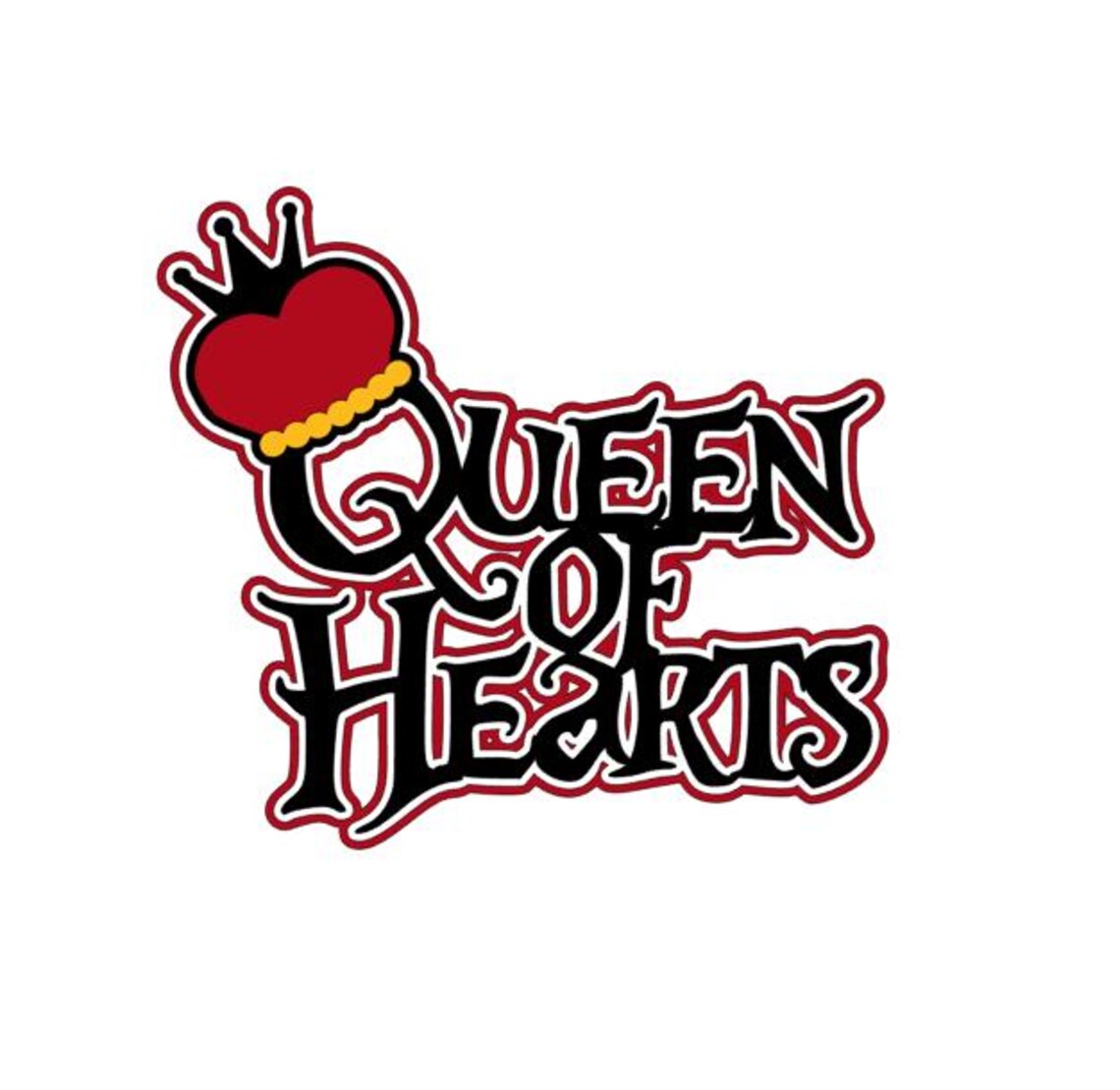 Queen of Hearts Png and Svg Scrapbook Title Digital Download Cutting ...