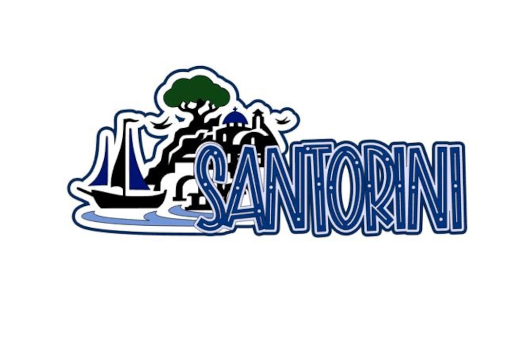 Santorini Greece .svg .png Scrapbook Title Digital Download Cutting ...