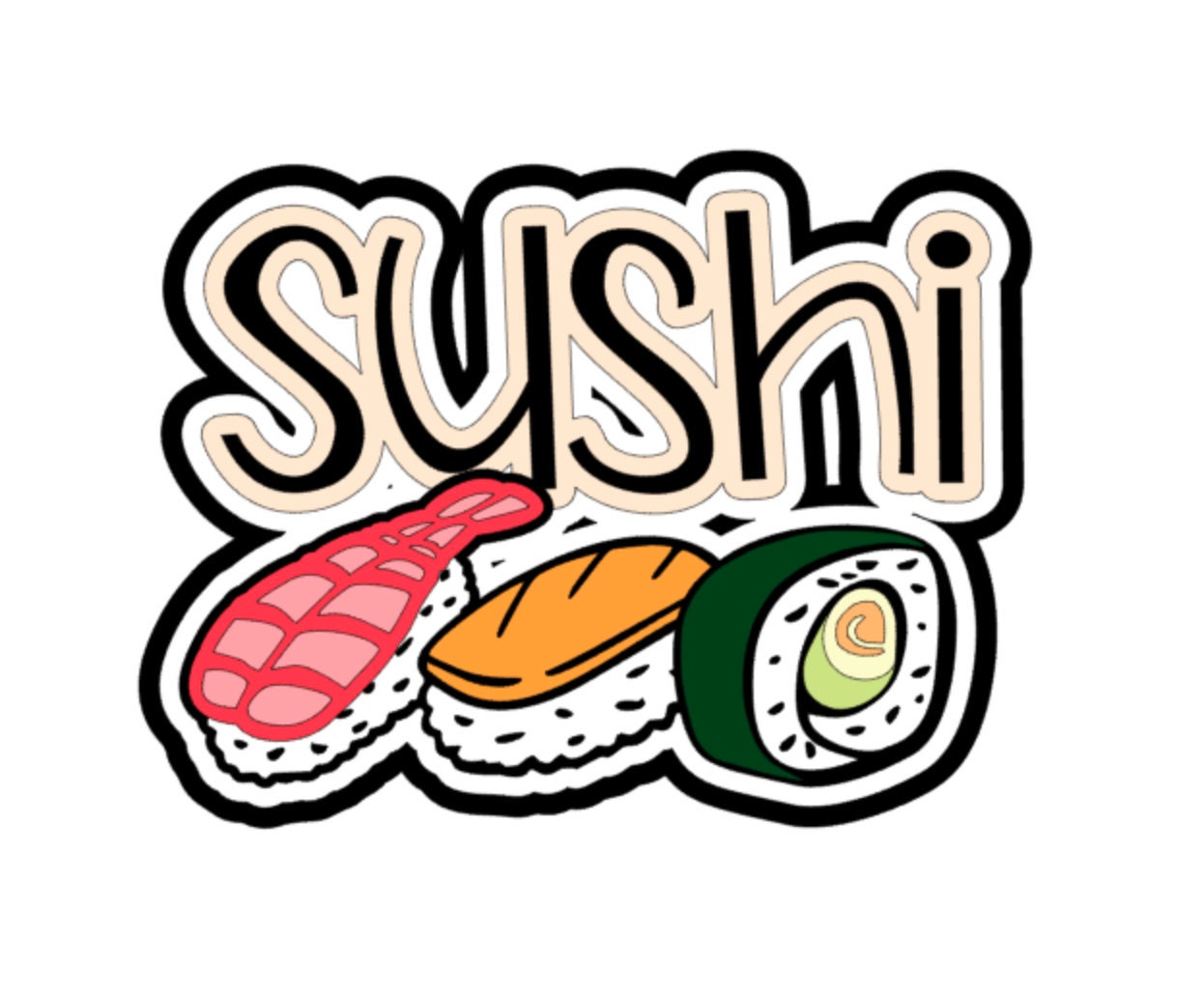 Sushi Svg Scrapbook Title Digital Download Cutting File for Cricut ...
